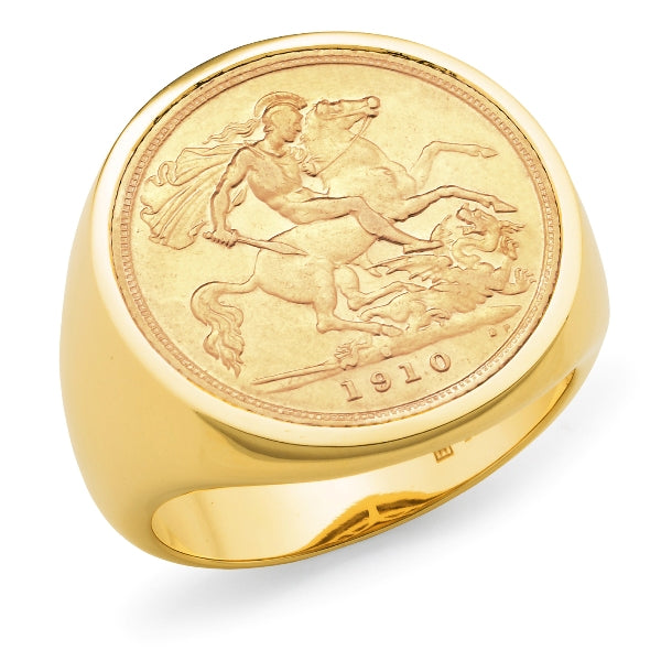 Half Sovereign Ring 756 | Solid Gold Heritage Coin – Gems & Jewellery ...